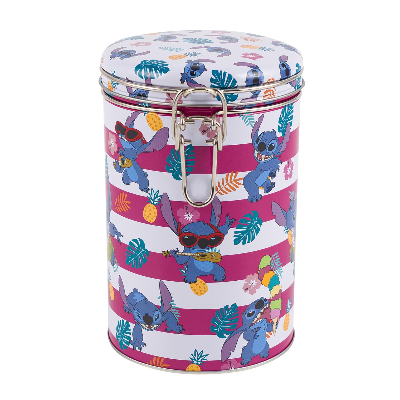 Disney Stitch Pink and White Round Lock Top Canister, 87119 - Walmart.com