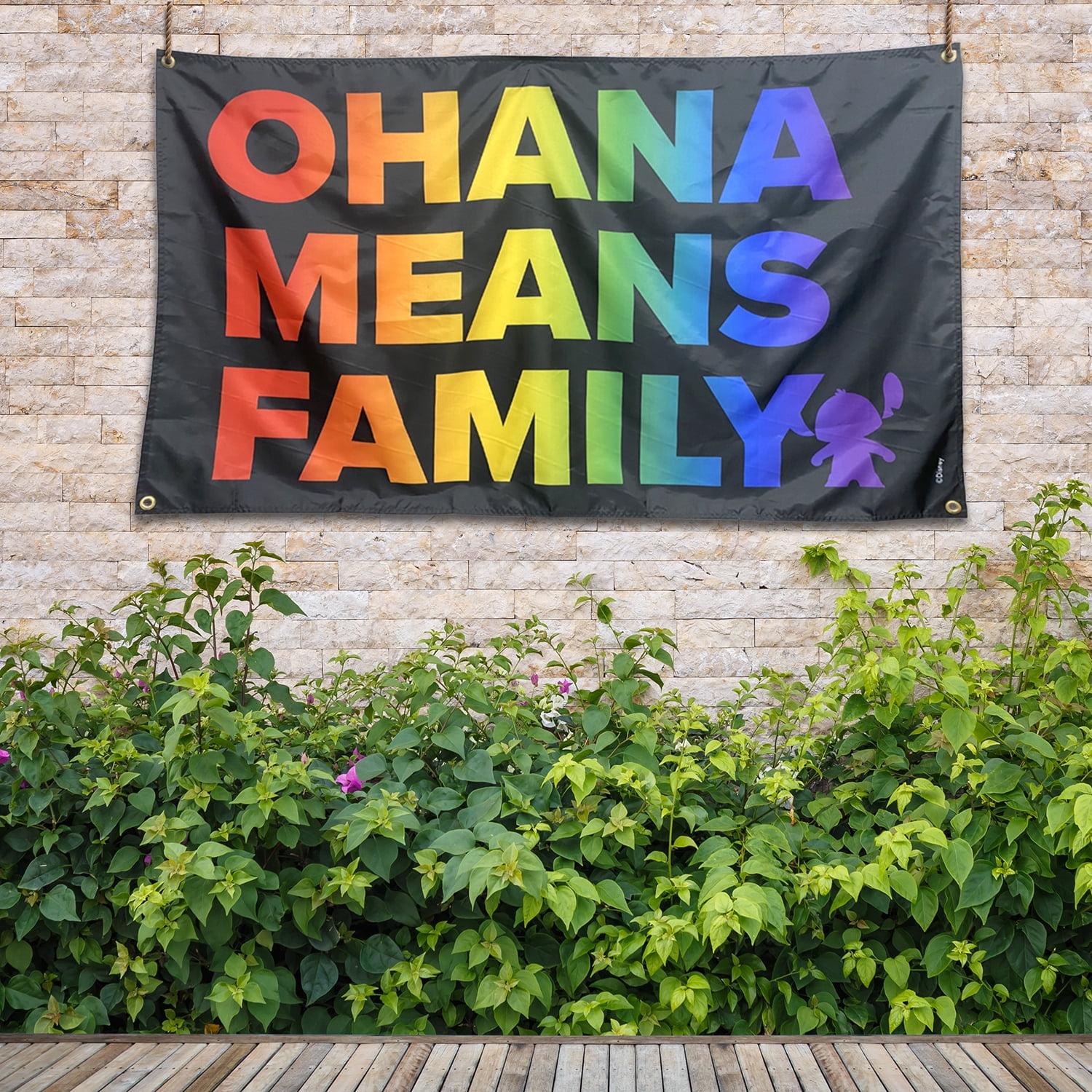 Disney Stitch Pride Banner- Ohana Means Family (50"W x 30"H) - Walmart.com