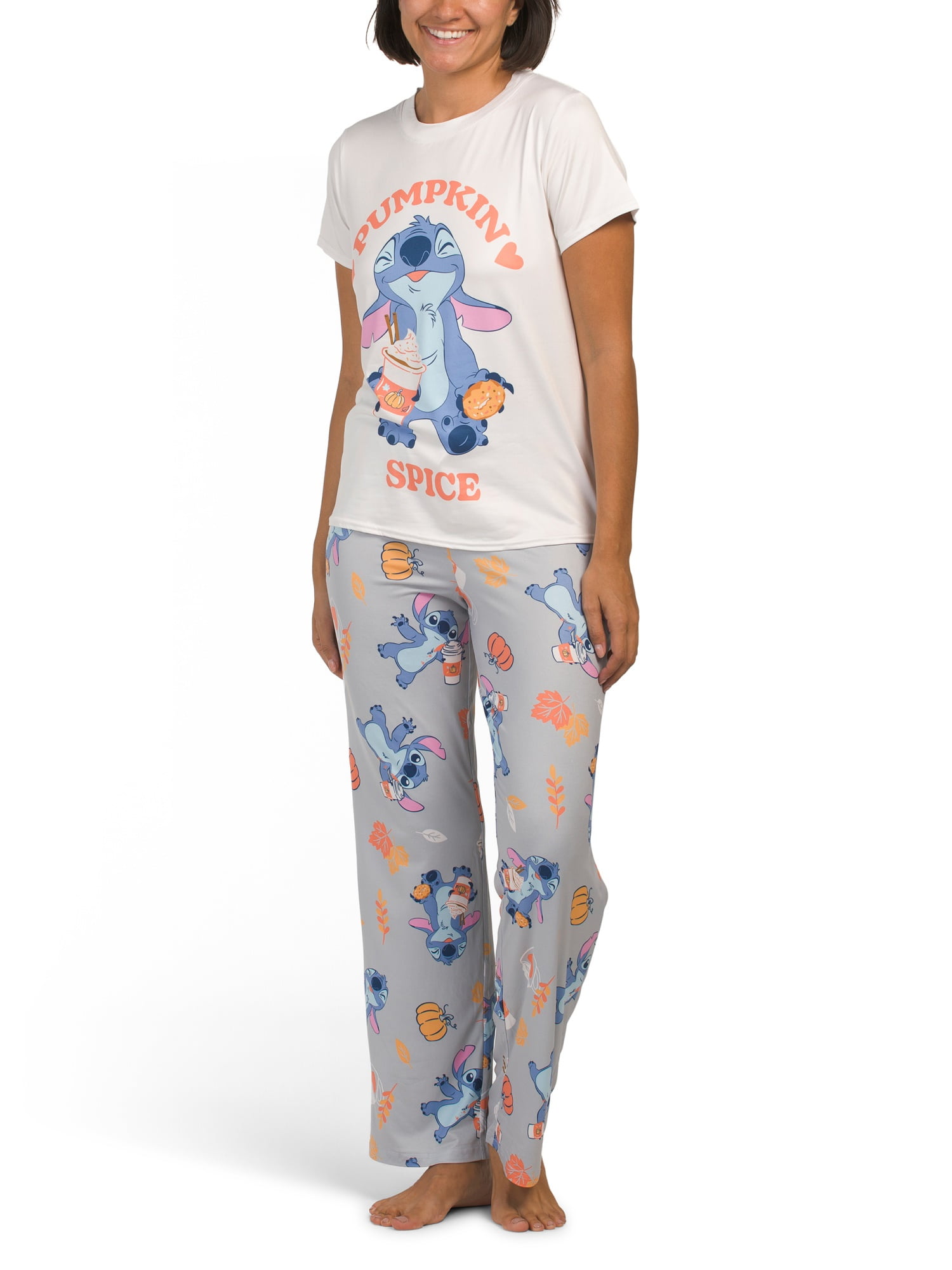 Disney Stitch Pumpkin Spice Women's Pajama Set, Small - Walmart.com