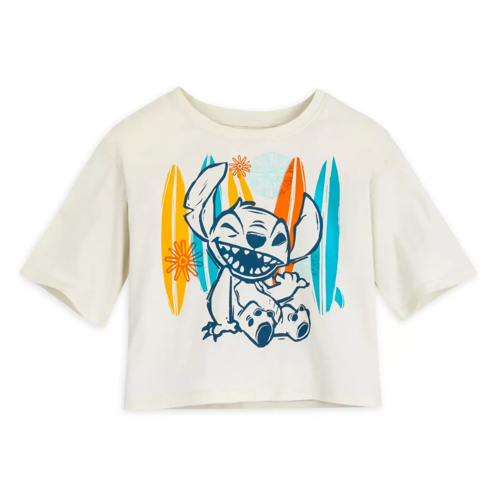 Disney Stitch Semi-Cropped T-Shirt for Girls Size 4 XS Lilo & Stitch ...