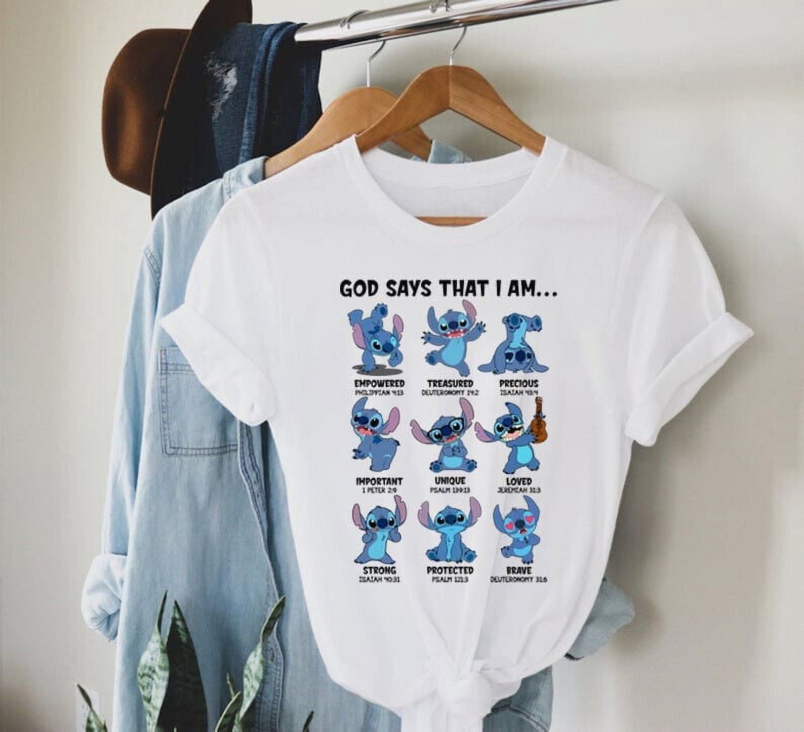 Disney Stitch Shirt, Disney Stitch God Says That I Am Shirt, Stitch ...