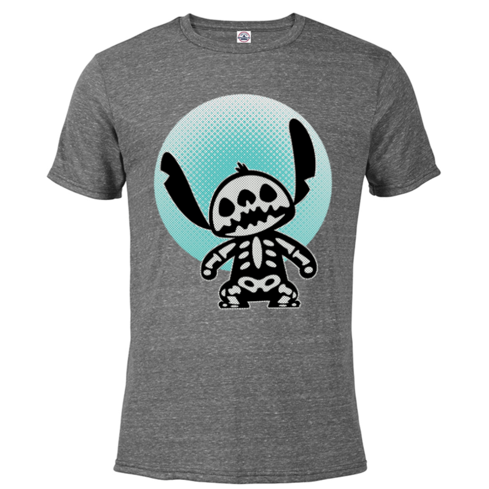 Disney Stitch Skeleton Halftone - Short Sleeve Blended T-Shirt for ...
