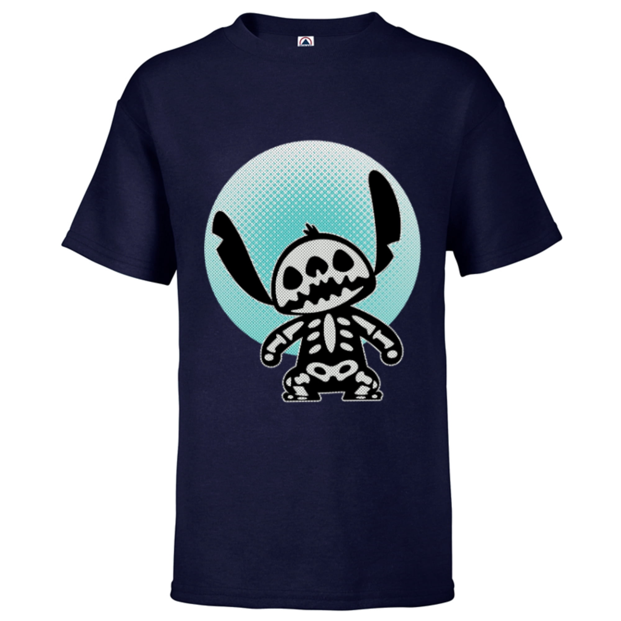 Disney Stitch Skeleton Halftone - Short Sleeve T-Shirt for Kids ...