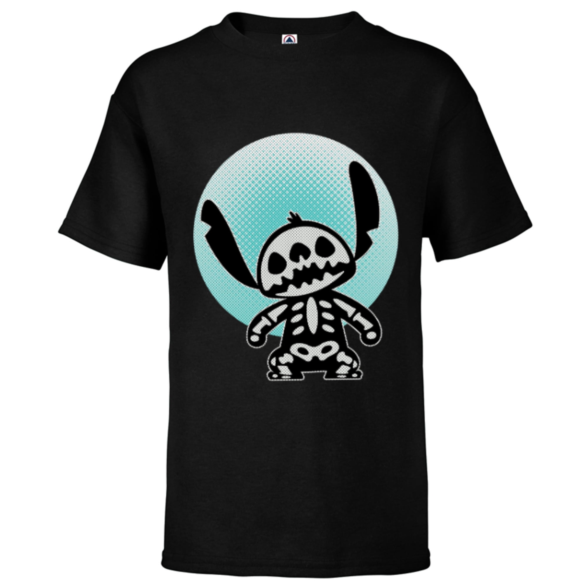 Disney Stitch Skeleton Halftone - Short Sleeve T-Shirt for Kids ...
