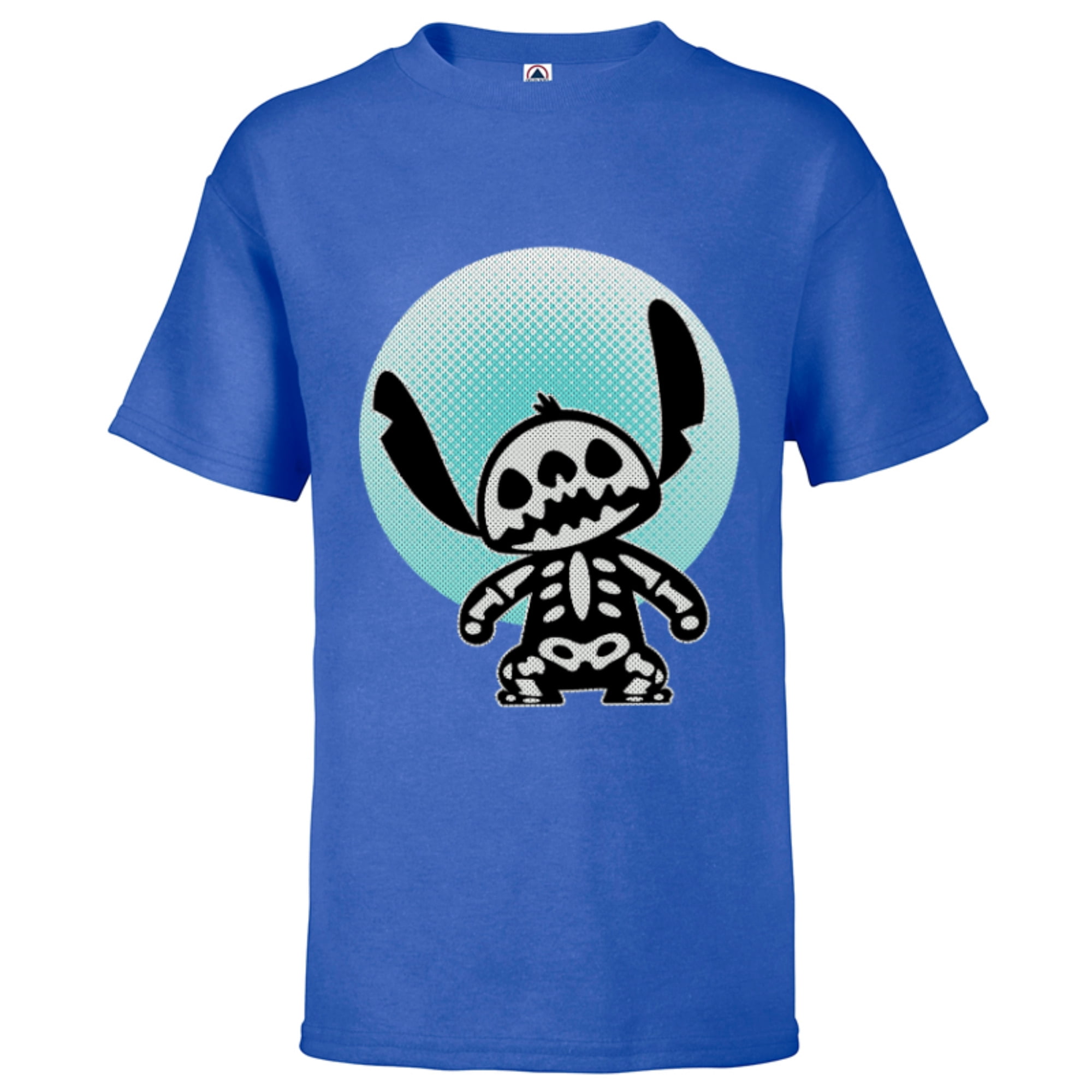 Disney Stitch Skeleton Halftone - Short Sleeve T-Shirt for Kids ...