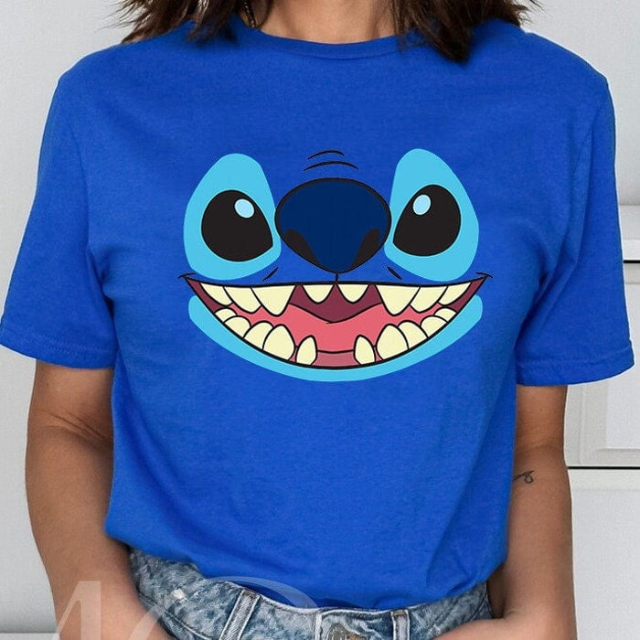 Disney Stitch Smiling Lilo & Stitch Big Face Stitch Halloween T-Shirt ...