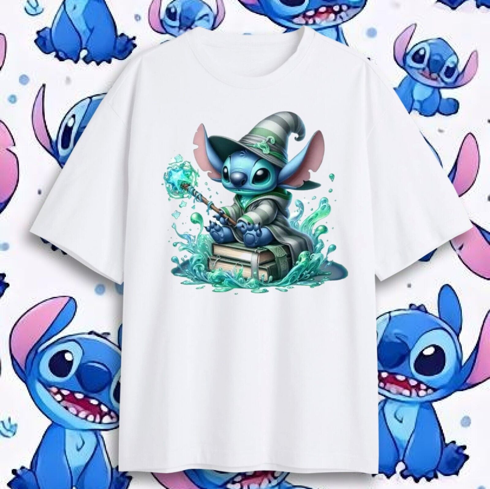 Disney Stitch Sublimated White T-Shirts (L) - Walmart.com