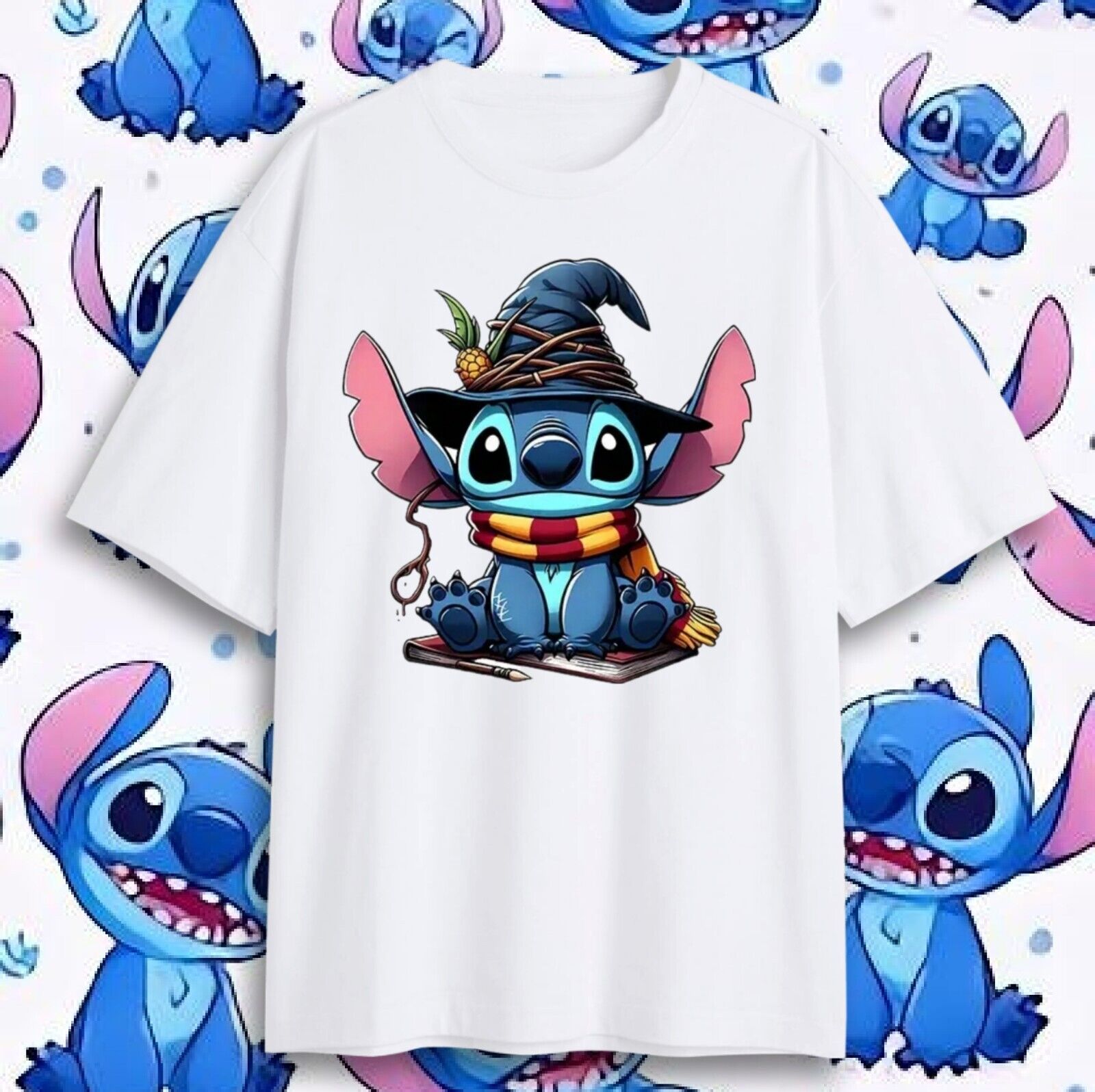 Disney Stitch Sublimated White T-Shirts (L) - Walmart.com