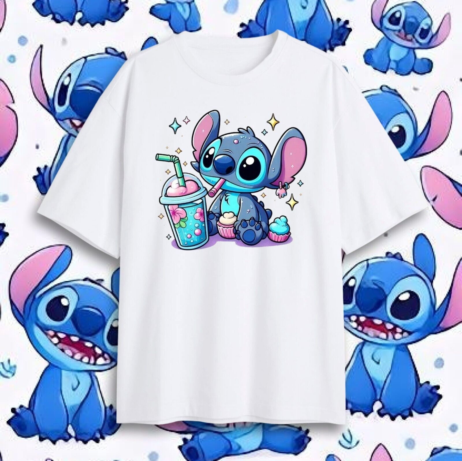 Disney Stitch Sublimated White T-Shirts (XS) - Walmart.com