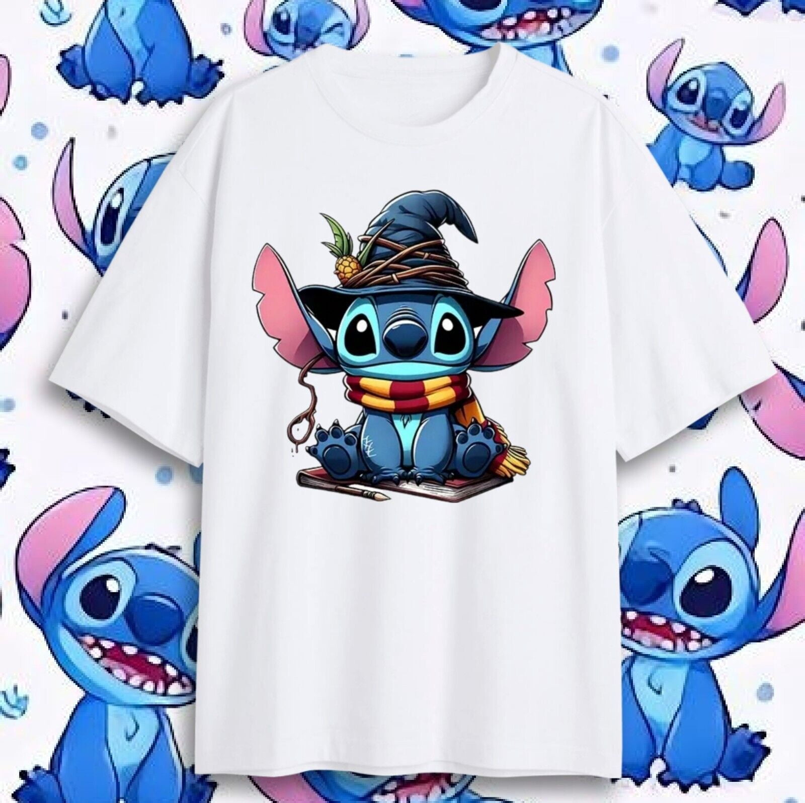 Disney Stitch Sublimated White T-Shirts - Walmart.com