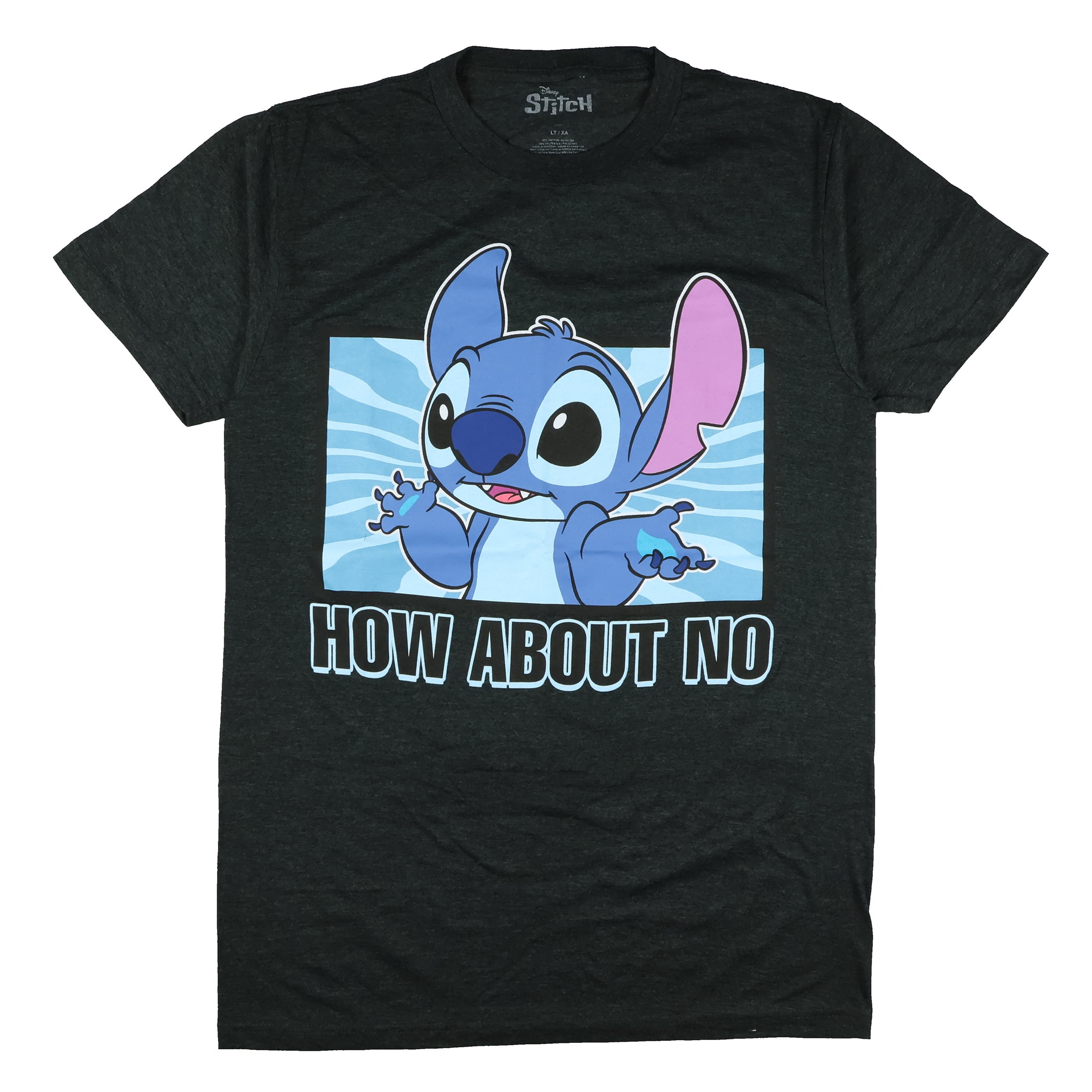 Disney Stitch T-Shirt Men's How About No Short Sleeve Graphic Print ...