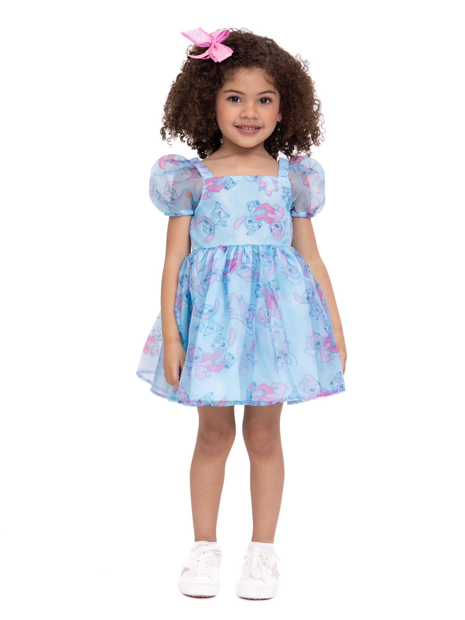 Disney Stitch Toddler Girl Puff Sleeve Dress, Sizes 12M-4T - Walmart.com