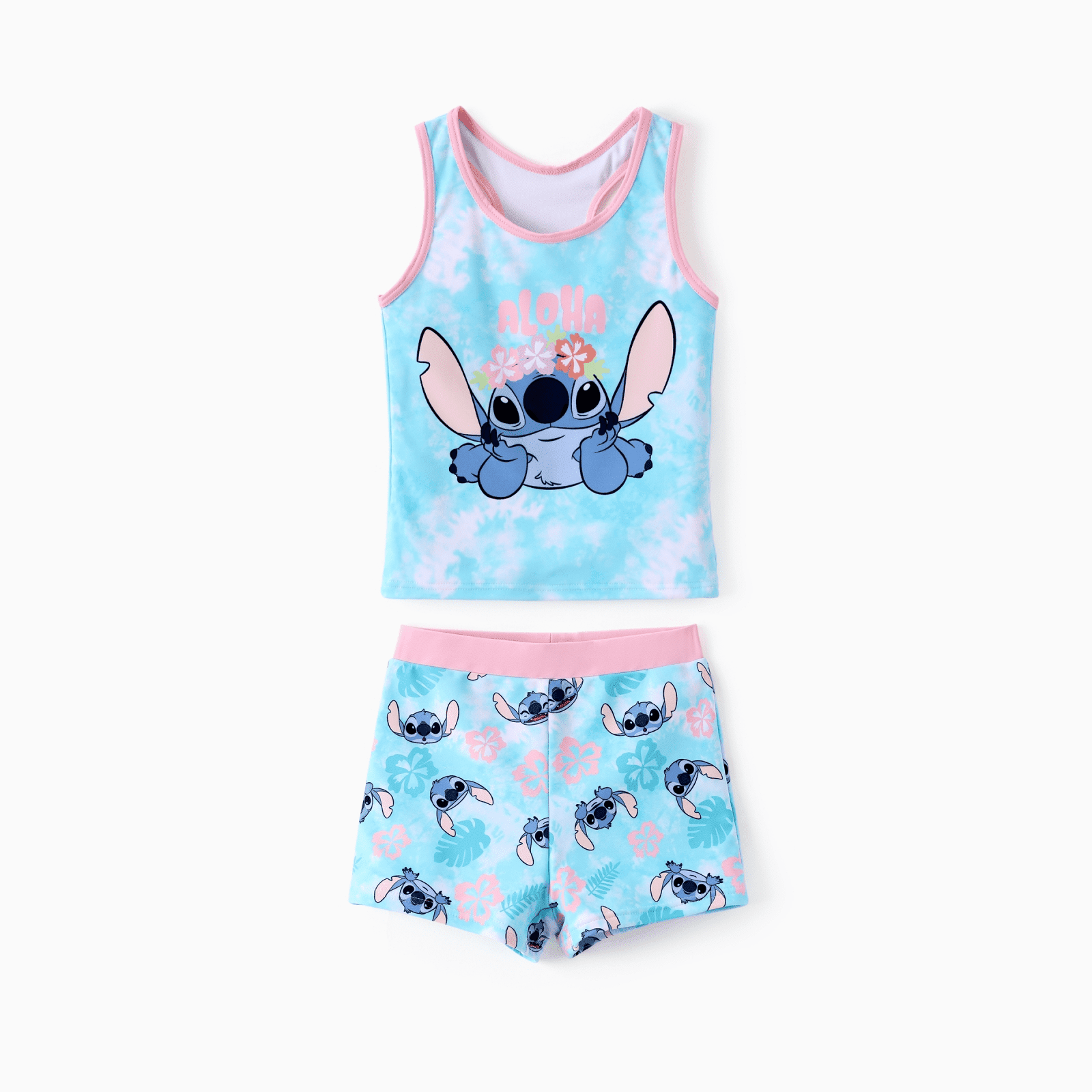 Disney Stitch Toddler Girls Swimsuit Sleeveless Tankini Top and Short ...