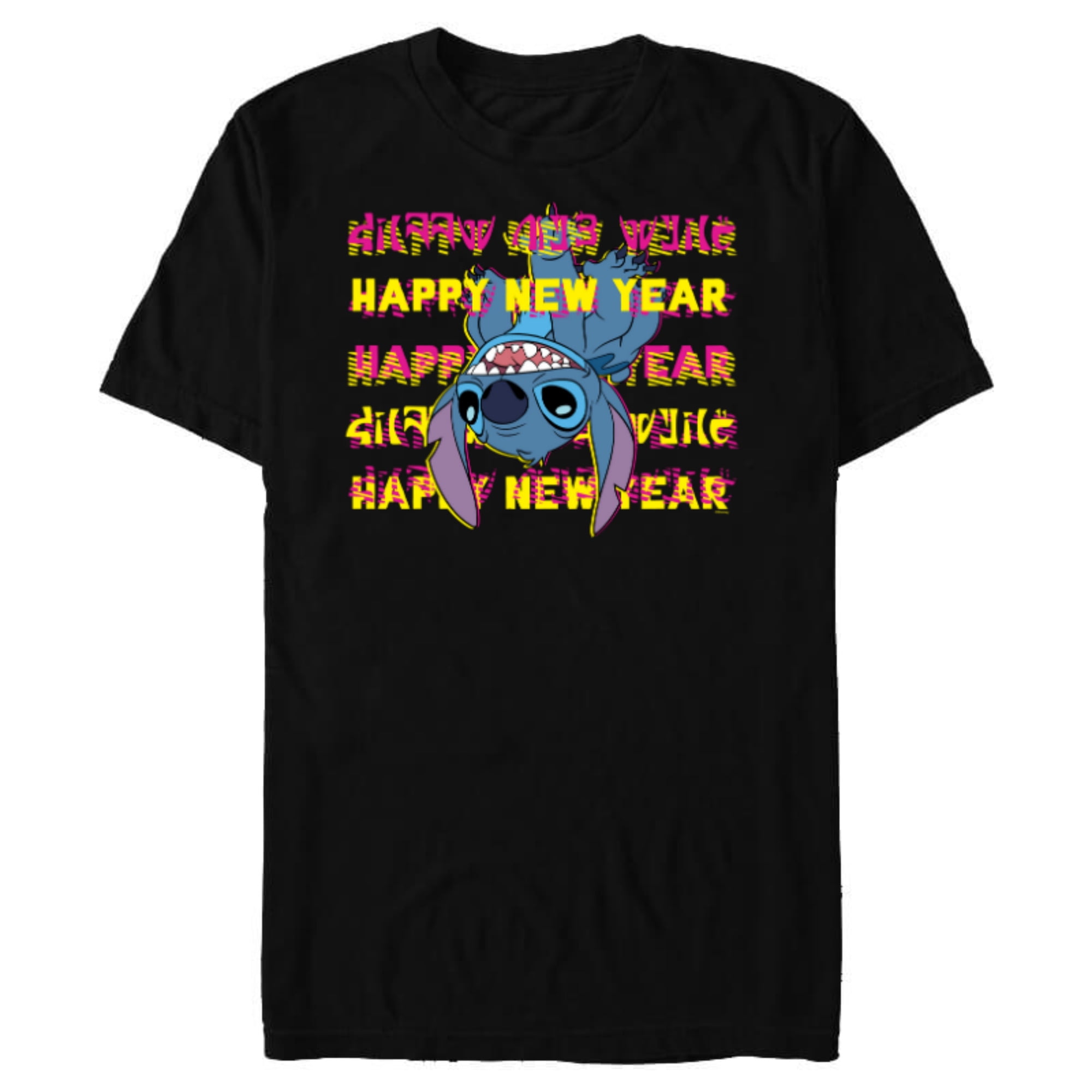 Disney Stitch Upside-Down Alien Language Happy New Year - Short Sleeve ...