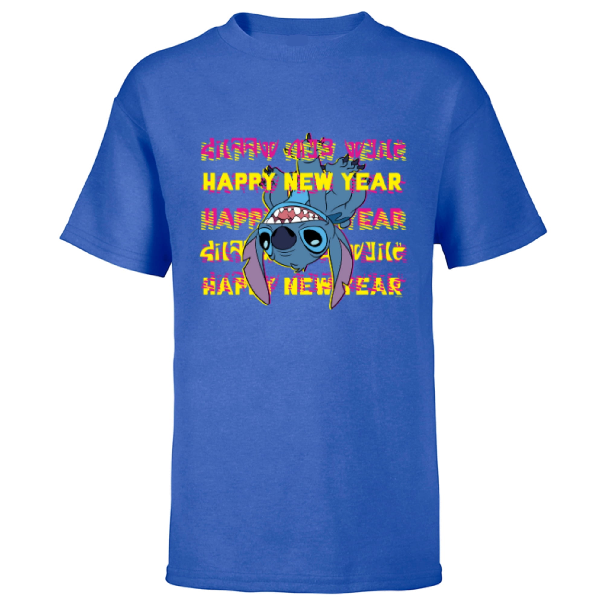 Disney Stitch Upside-Down Alien Language Happy New Year - Short Sleeve ...