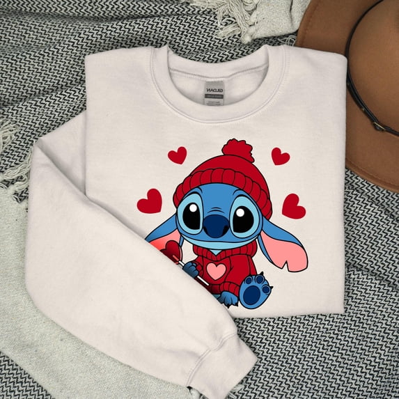 Disney Stitch Valentine SweatShirt, Stitch Valentine's Day SweatShirts ...