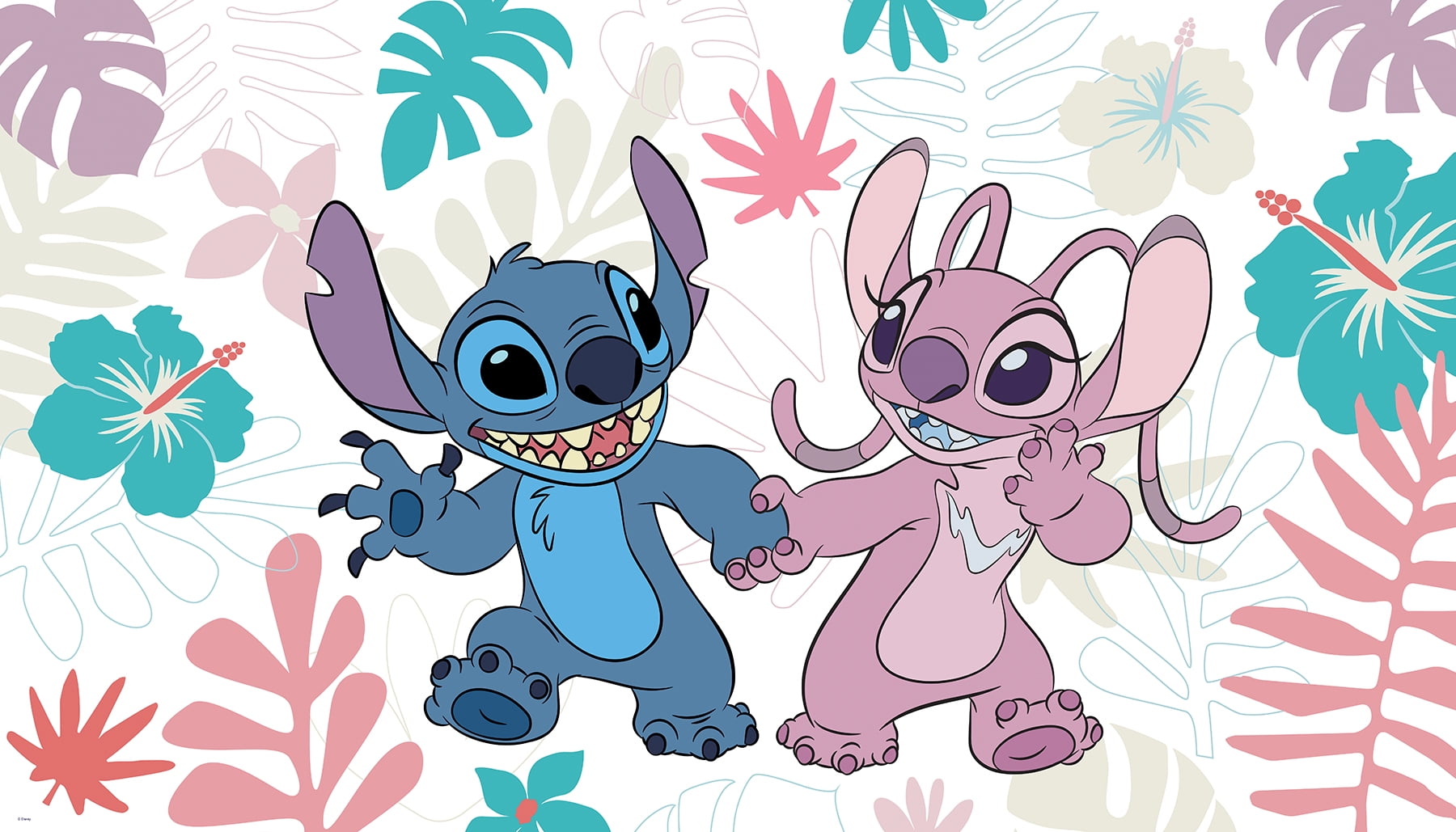 Disney Stitch and Angel Peel and Stick Mural - Walmart.com
