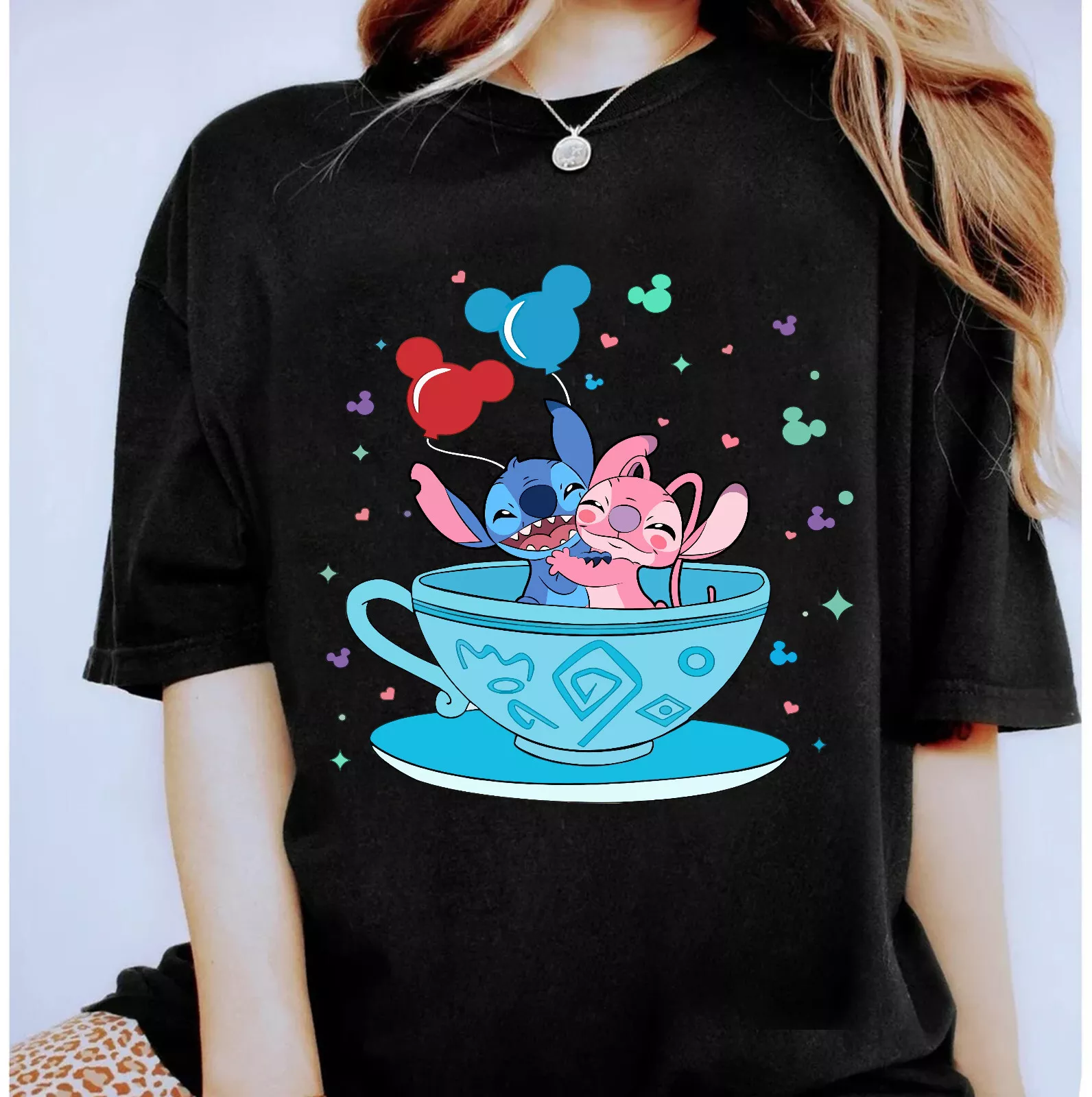 Disney Stitch and Angel Spinning Cup Teacup Shirt Unisex Adult Kid ...