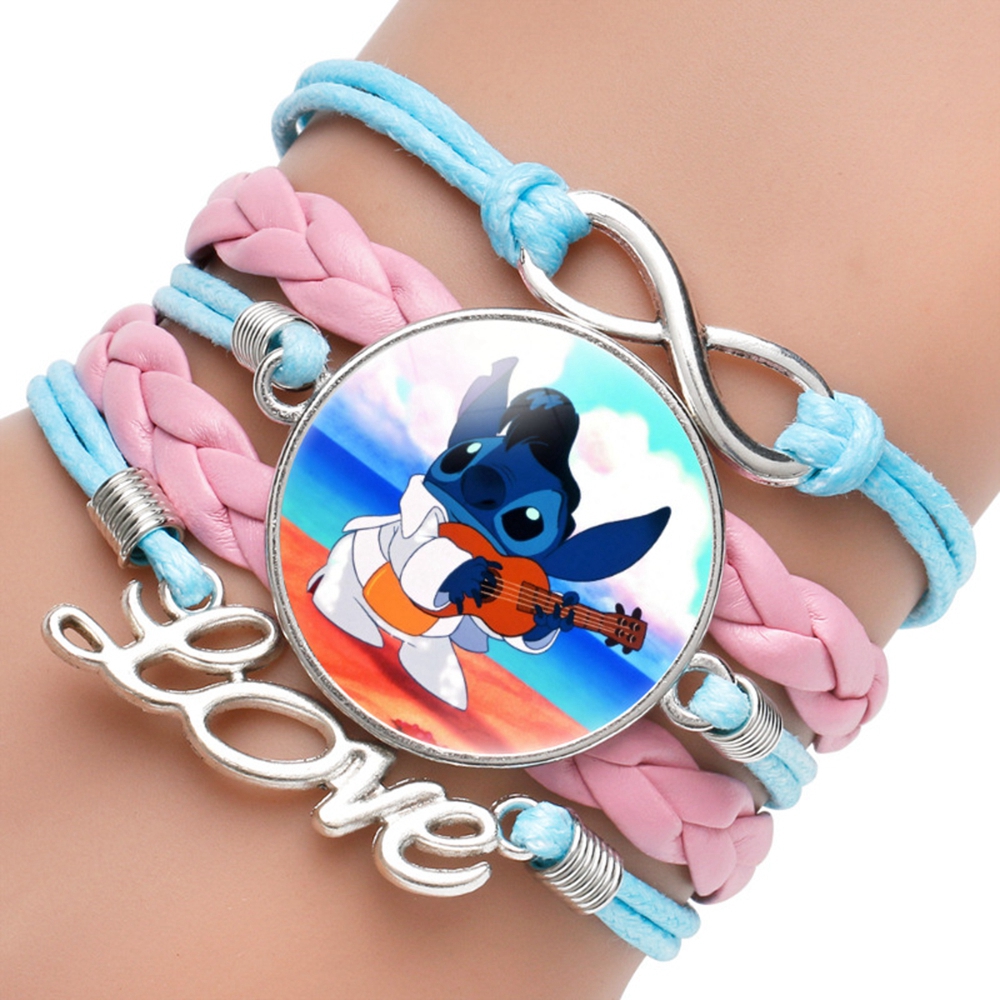 Disney Stix Character Bracelet, Blue and Pink Leather Bracelet, Gift ...