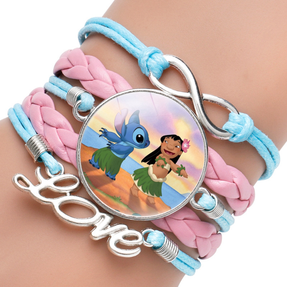 Disney Stix Character Bracelet, Blue and Pink Leather Bracelet, Gift ...
