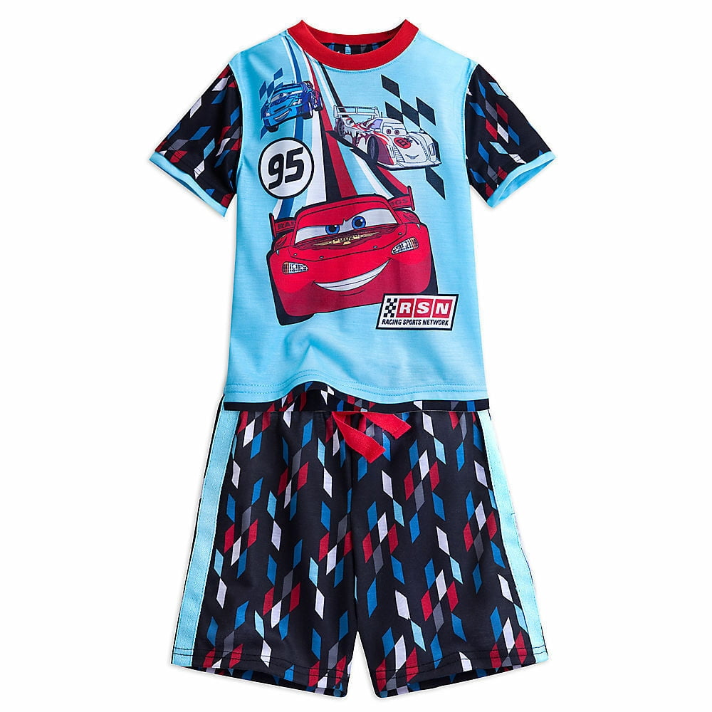 Disney Store Cars Lightning McQueen 2 PC Short Sleeve Pajama Set Boy ...