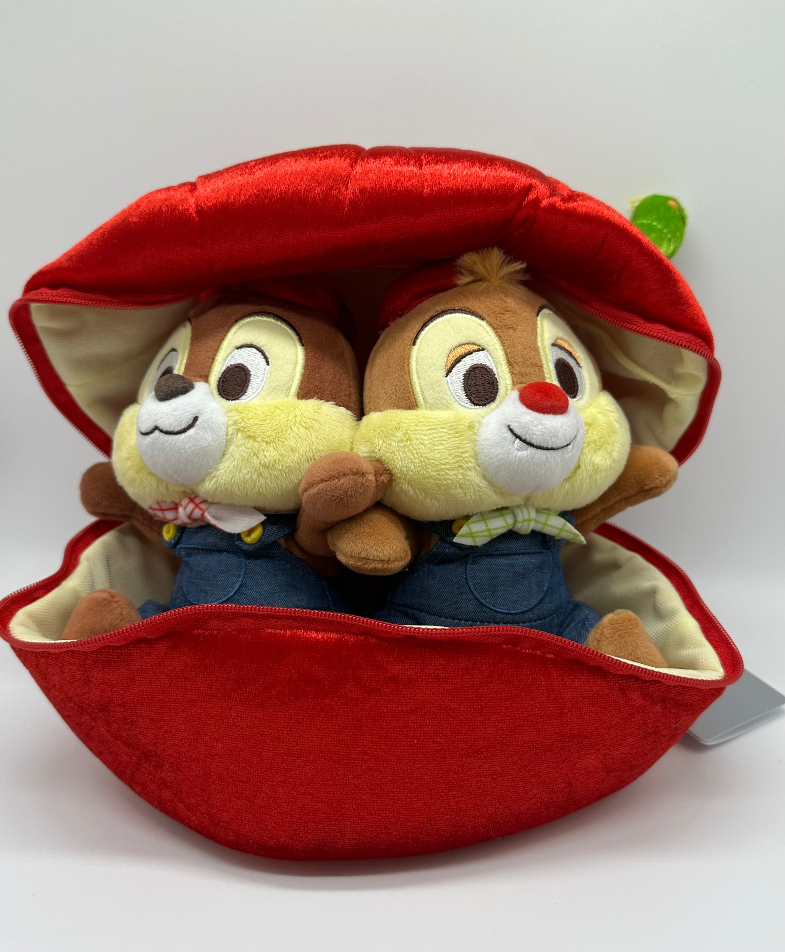 Disney Store Hong Kong Chip 'n Dale inside Apple with Worm Plush New ...