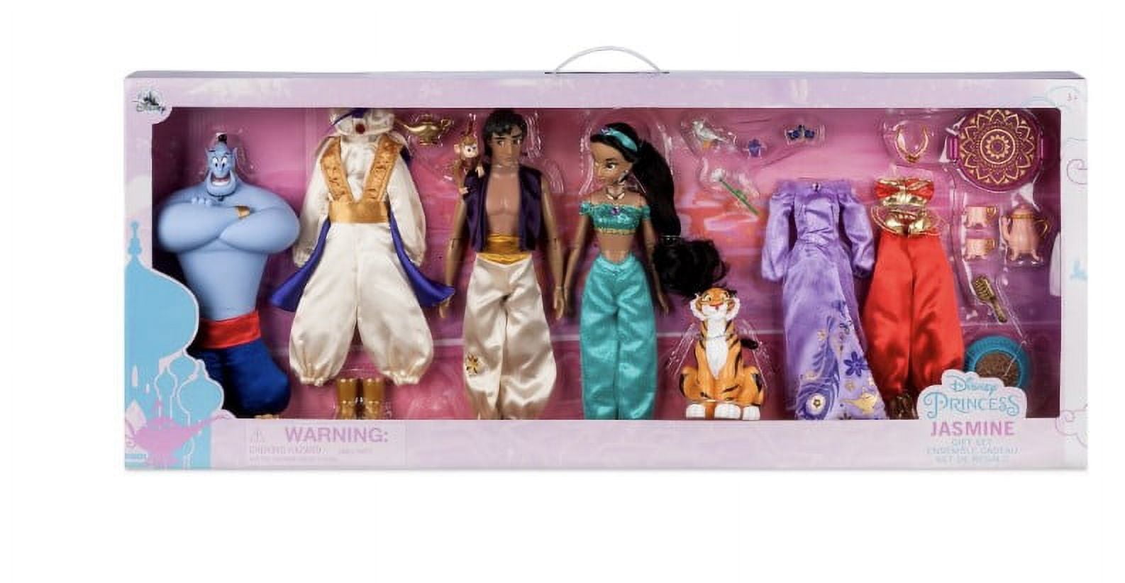 Disney Store Jasmine Classic Doll Gift Set, includes Aladdin, Genie, Abu, Rajah, and accessories ...
