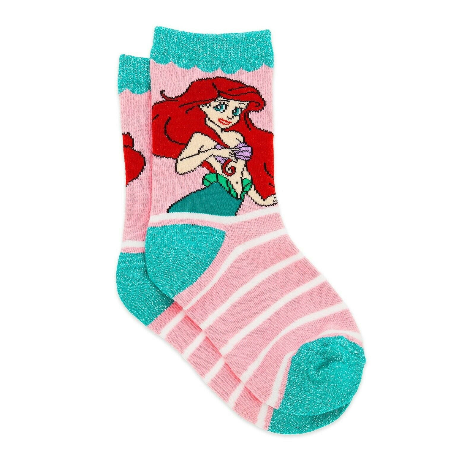 Disney Store Little Mermaid Ariel Princess Ankle Socks Kids Girls Size ...