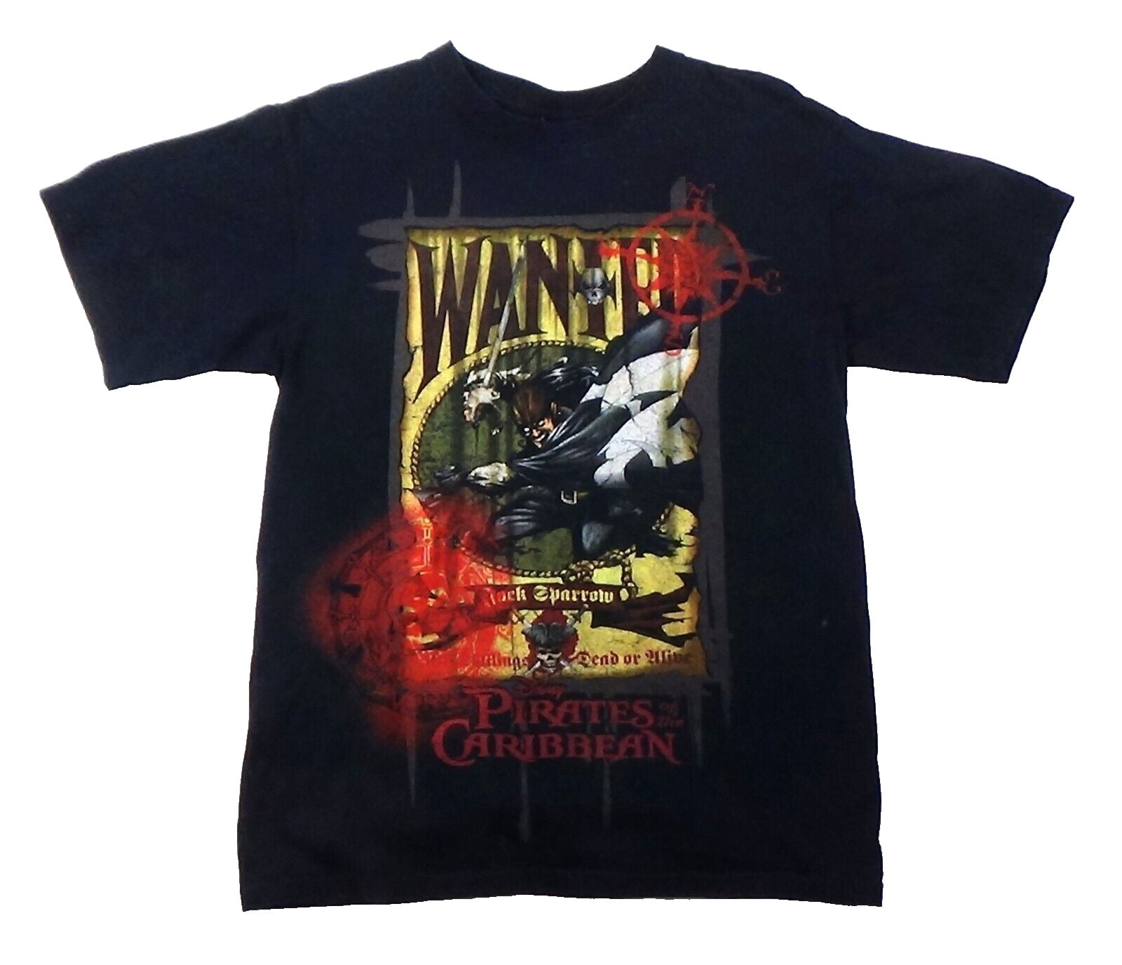 Disney Store Men's Pirates of the Caribbean Jack Sparrow Pirate Black T ...