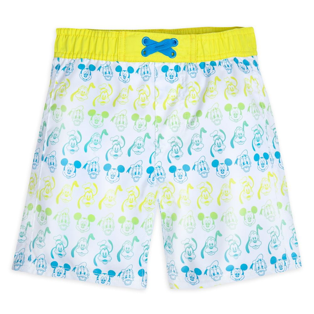 Disney Store Mickey Mouse Donald Pluto & Goofy Swim Trunks Kids Size ...