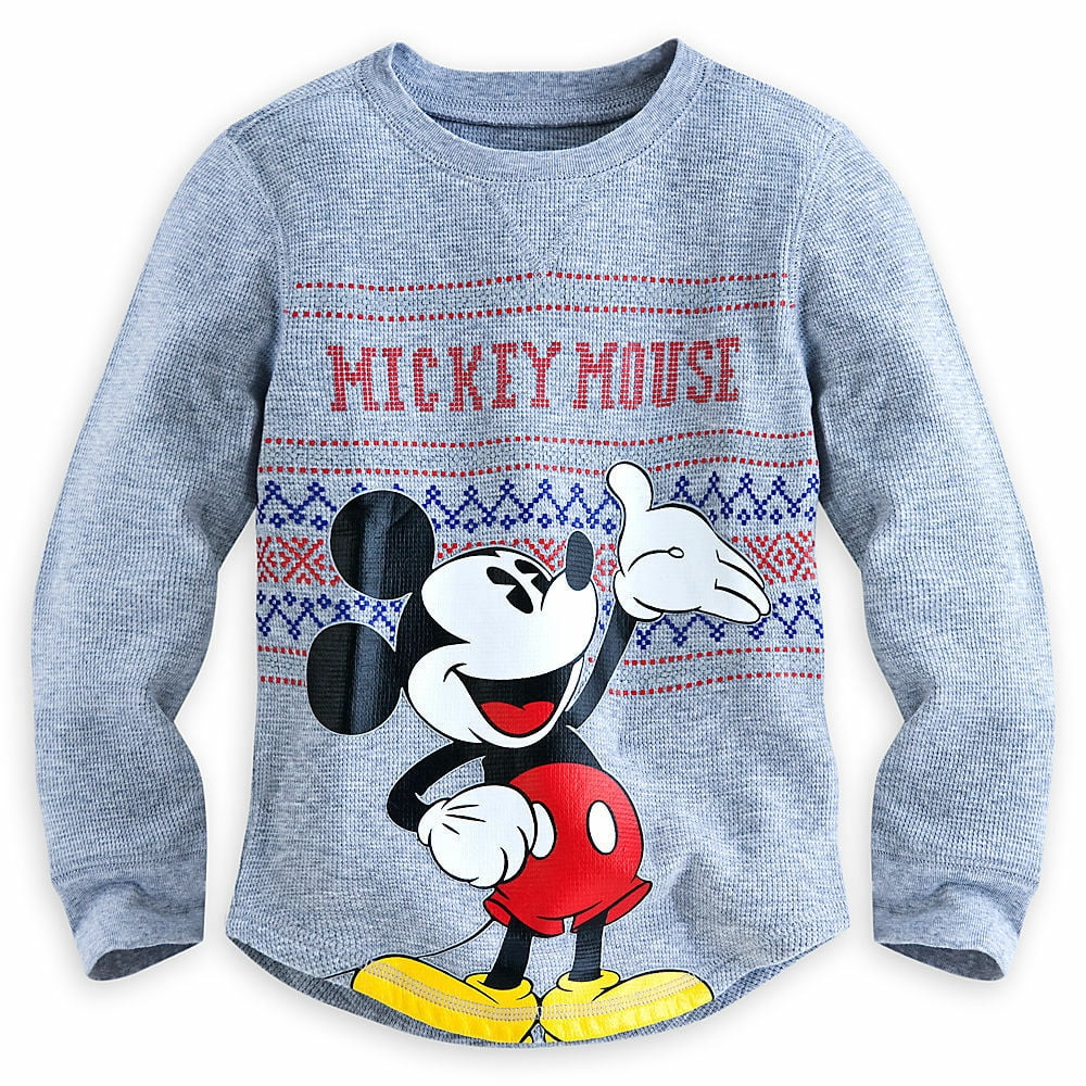 Disney Store Mickey Mouse Long Sleeve Thermal Shirt Boy Size 5/6 ...