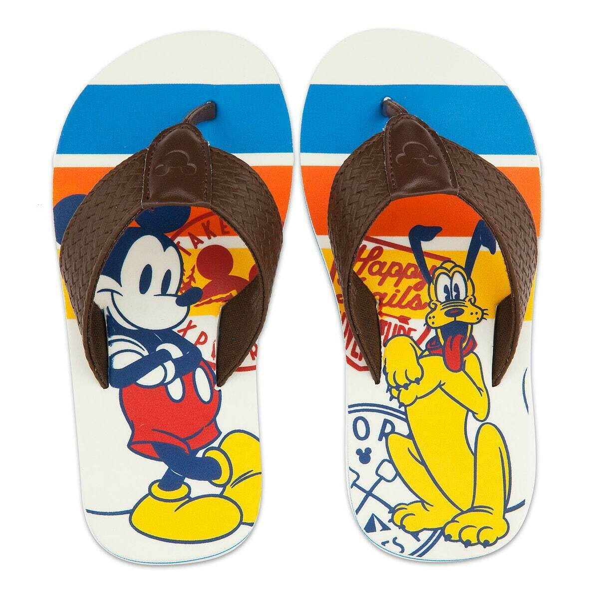 Disney Store Mickey Mouse & Pluto Flip Flops Sandals Boys Kids Size 11/ ...