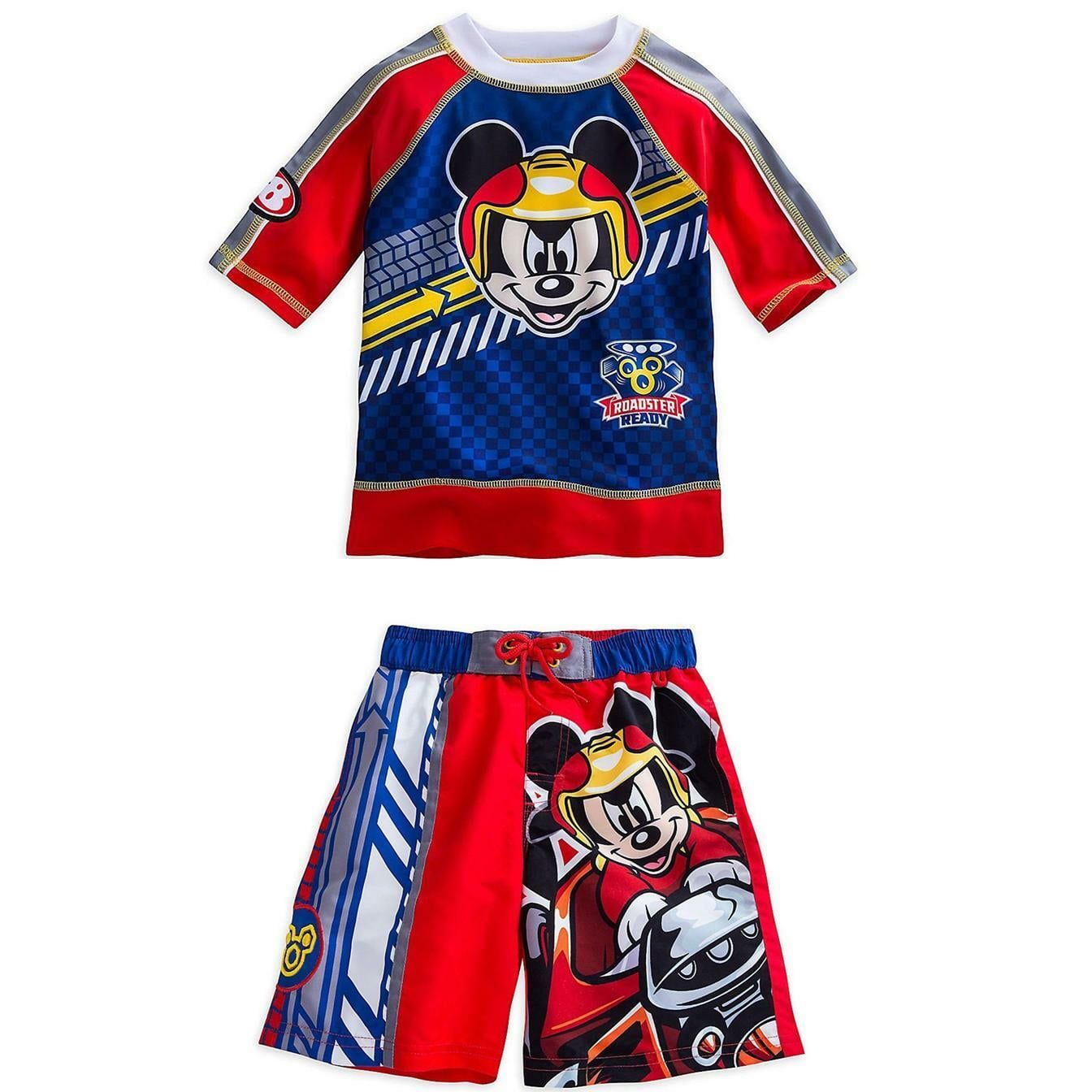 Disney Store Mickey Mouse Rash Guard And Swim Trunks Set Boy Size 3 ...