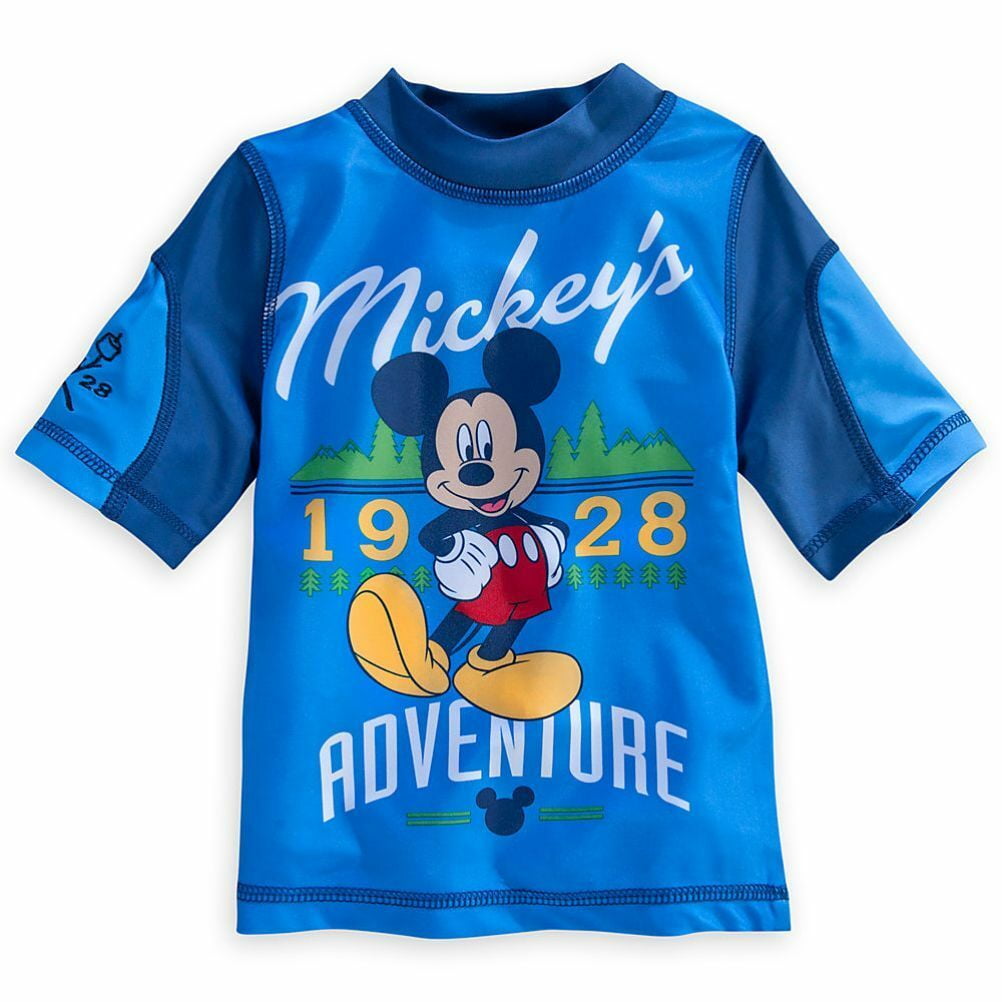 Disney Store Mickey Mouse Rash Guard Swim Shirt Boy Size 5/6 - Walmart.com