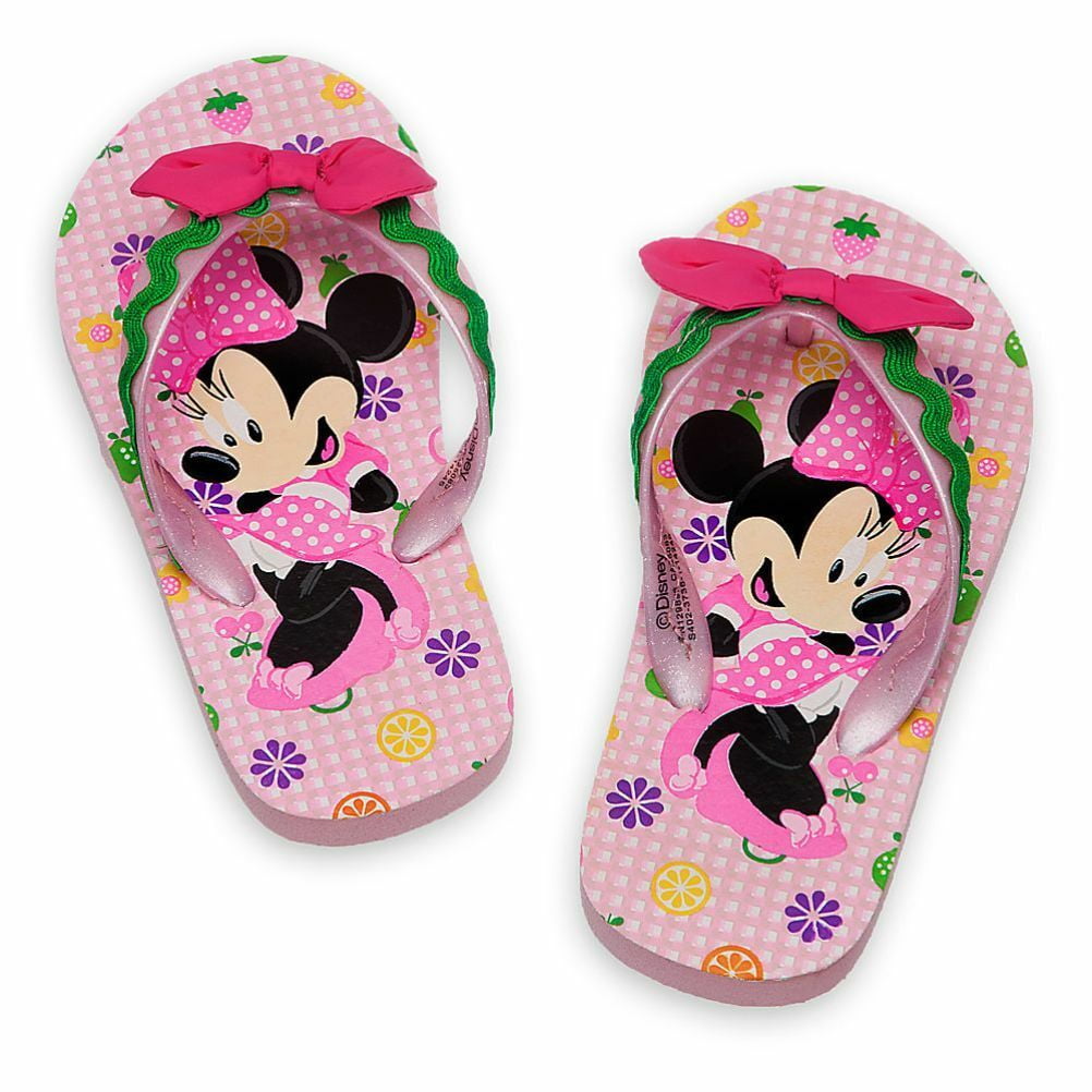 Disney Store Minnie Mouse Girl Flip Flops Sandals Shoes Size 11/12 ...