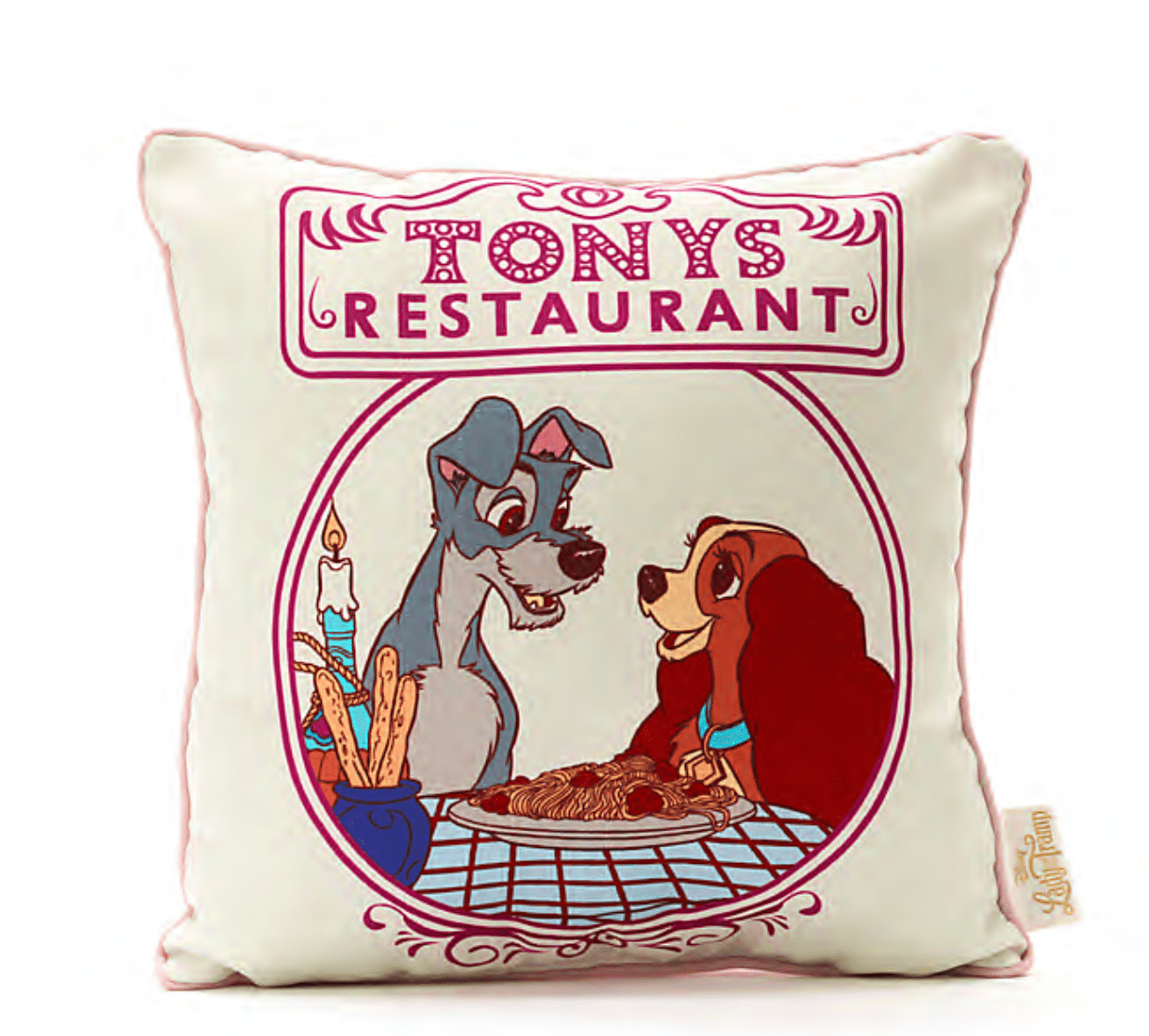 Disney Store Paris Lady and the Tramp Tony Restaurant Pillow New with ...