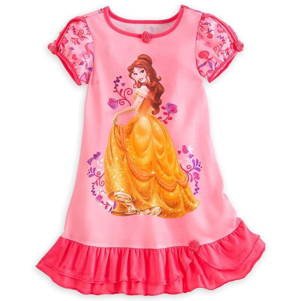 Disney Store Princess Belle Short Sleeve Nightgown Pajama Girl Size 7/8 ...