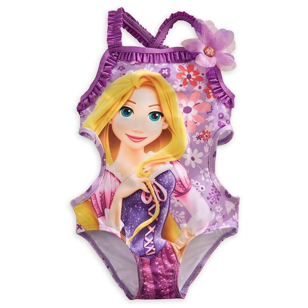 Disney Princess Tangled Rapunzel 1 PC Swimsuit Girl Size 4 - Walmart.com