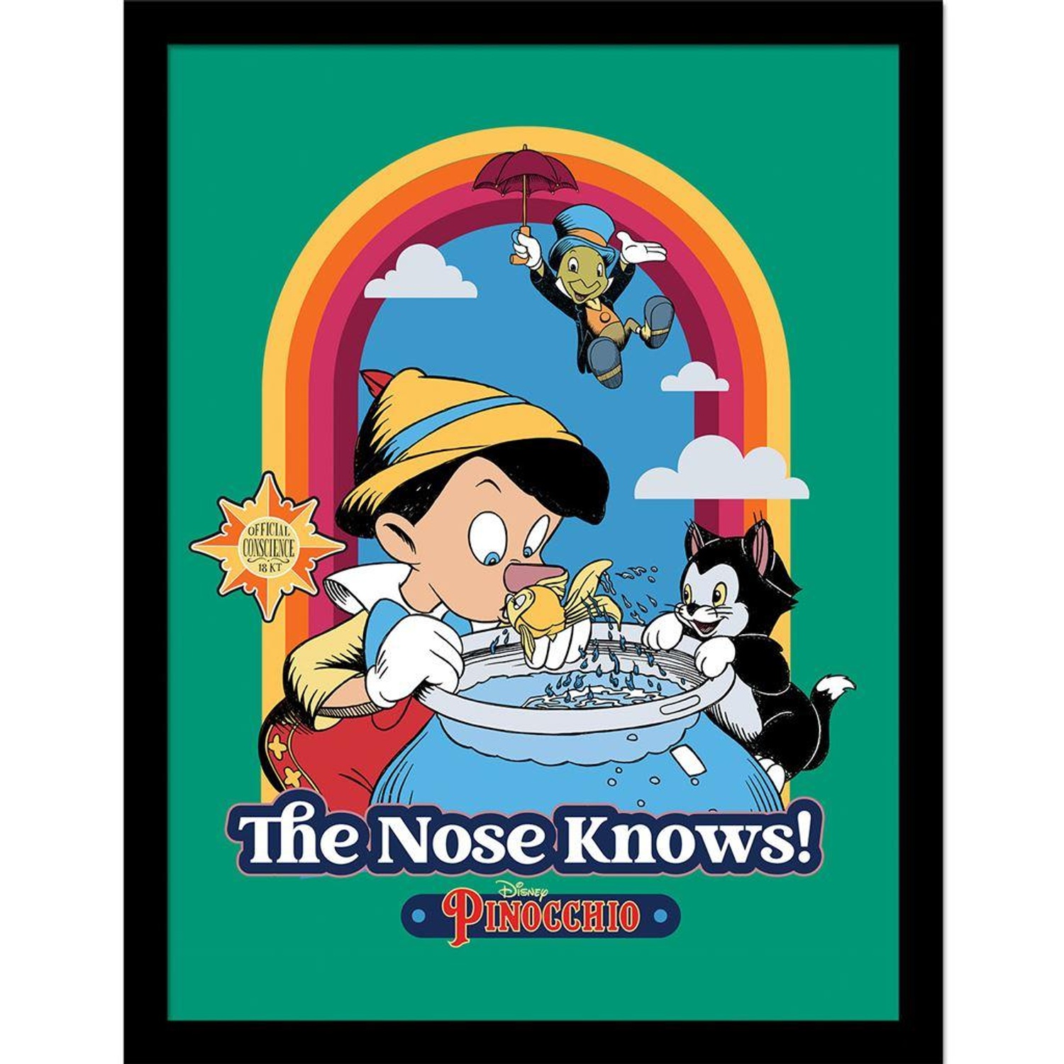 Disney Storybook Time The Nose Knows Pinocchio Framed Poster - Walmart.com