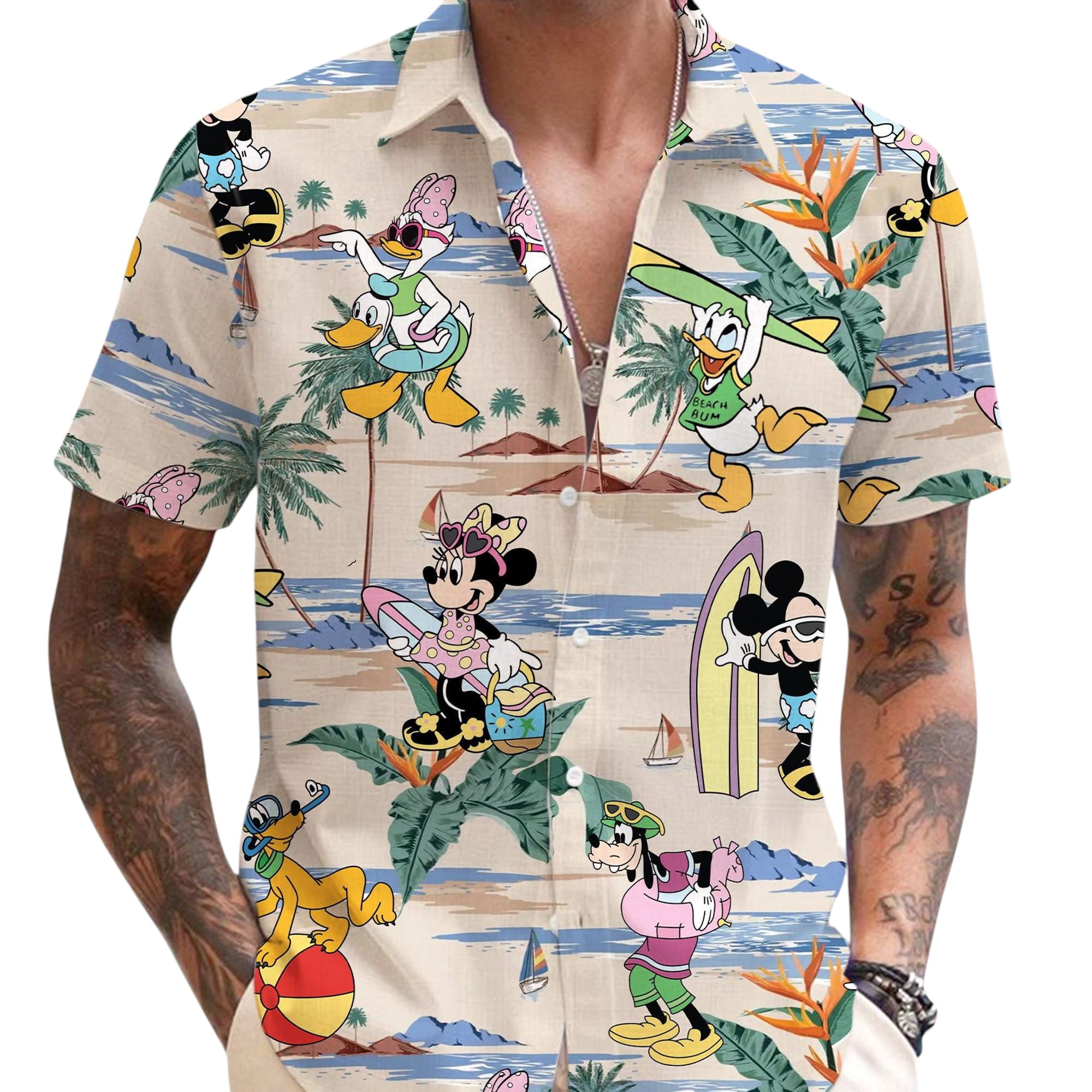 Disney Summer Hawaiian Shirt, Mickey and Friends Hawaiian Shirt, Disney ...