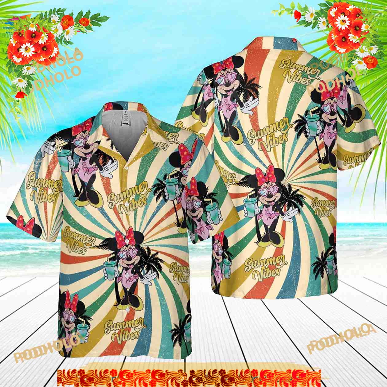 Disney Summer Minnie Hawaii Shirt, Minnie And Friends Summer Beach ...