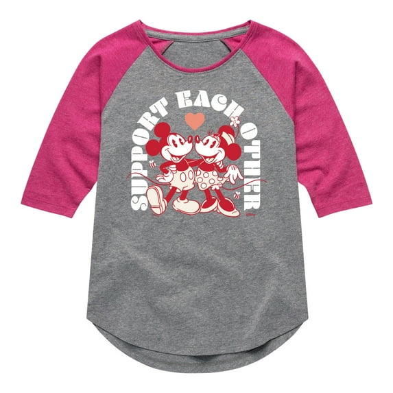 Disney - Support Each Other - Toddler & Youth Girls Raglan Graphic T ...