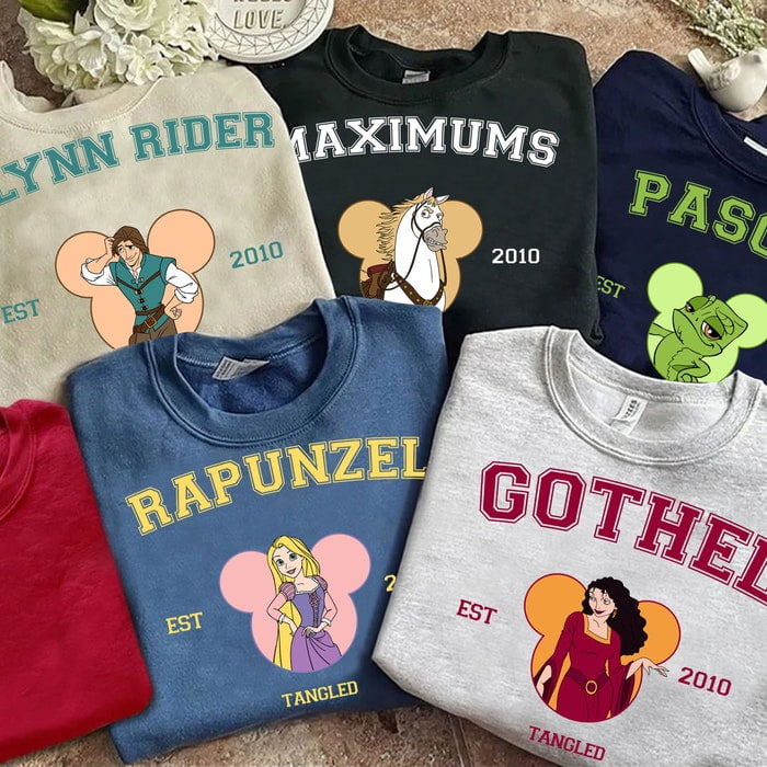 Disney Tangled Characters Group Est 2010 Custom Retro Shirt, Rapunzel ...