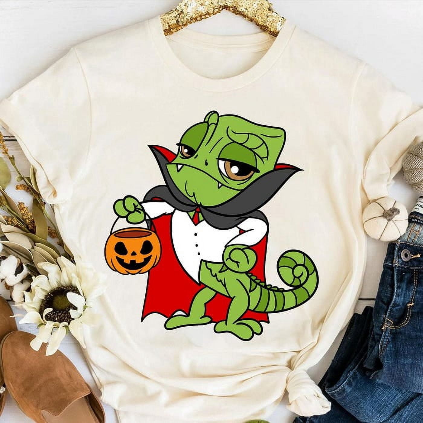 Disney Tangled Funny Pascal Halloween Dracula Costume Shirt, Pascal ...