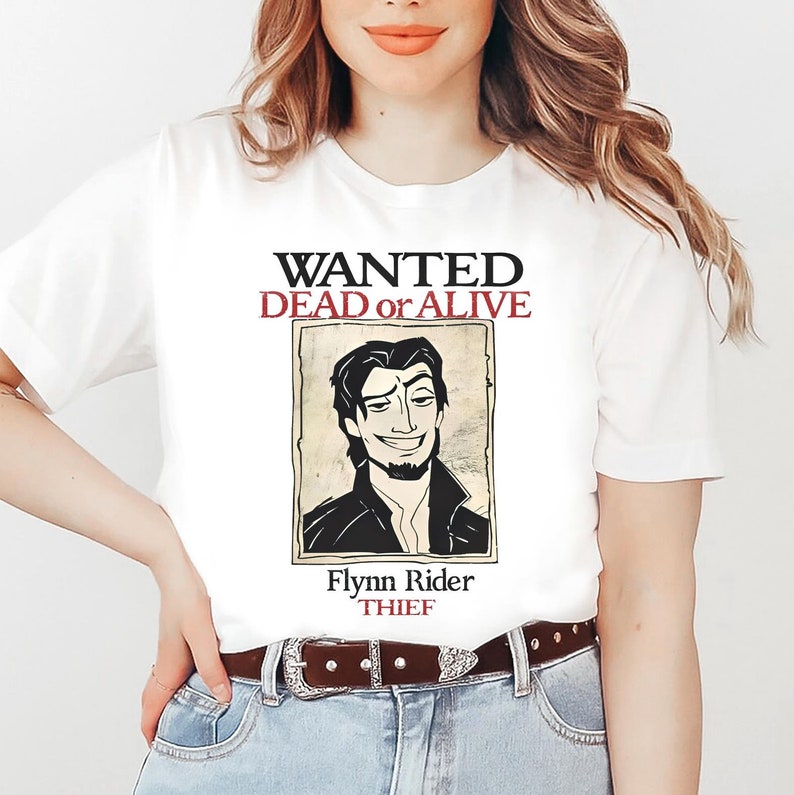 Disney Tangled Funny Wanted Dead Or Alive Shirt, Retro Flynn Rider ...