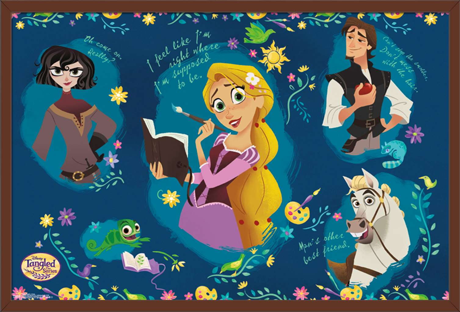 Disney Tangled - Group Wall Poster, 22.375" x 34", Framed - Walmart.com