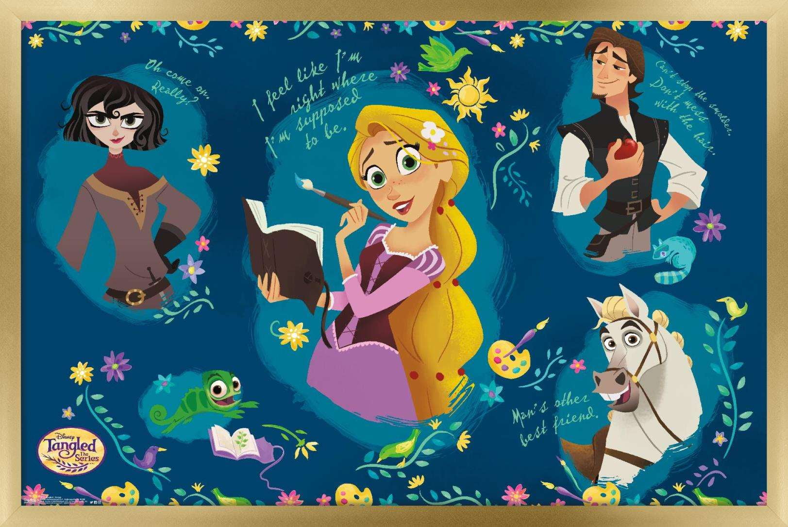 Disney Tangled - Group Wall Poster, 22.375" x 34", Framed - Walmart.com