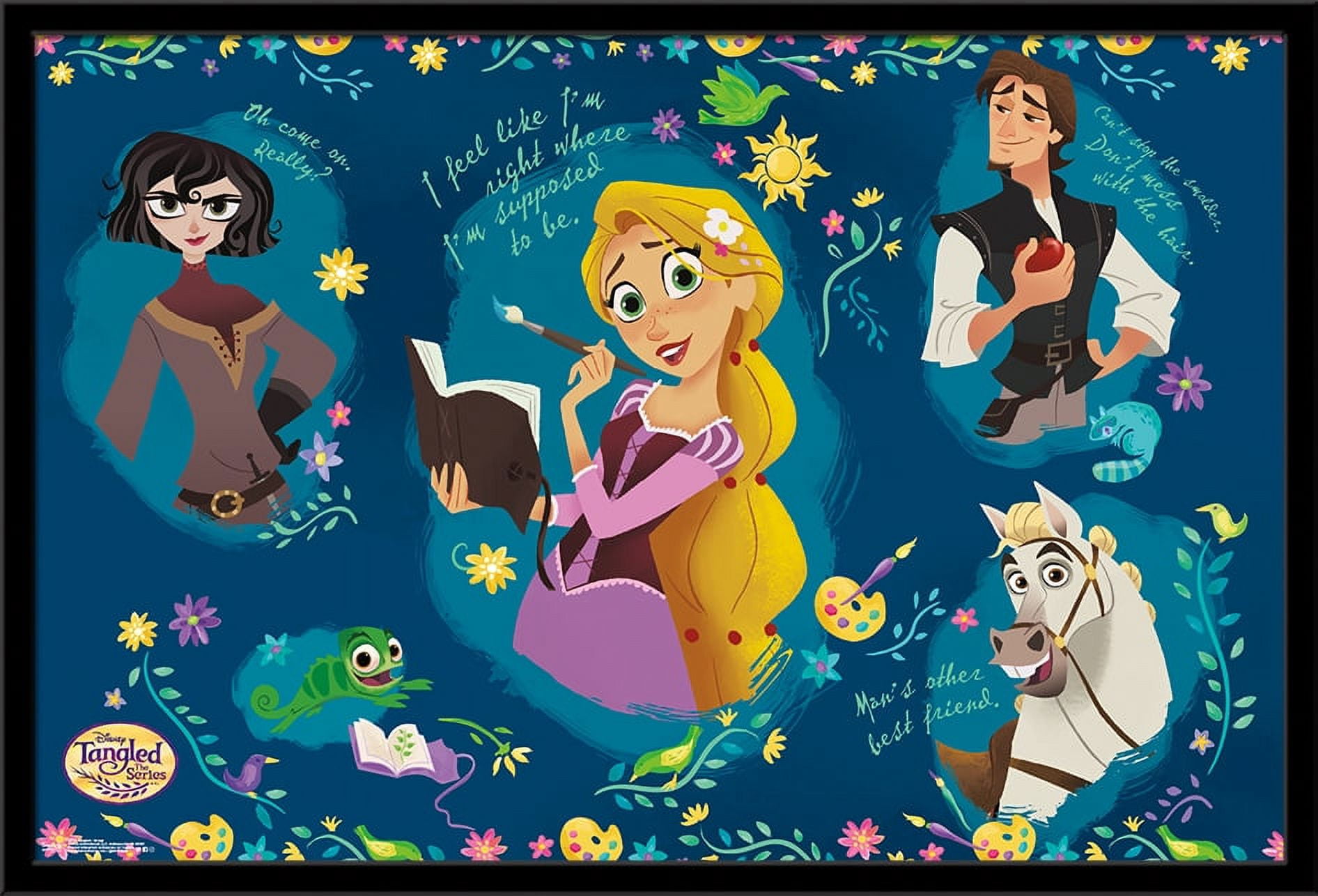 Disney Tangled - Group Wall Poster, 22.375" x 34", Framed - Walmart.com