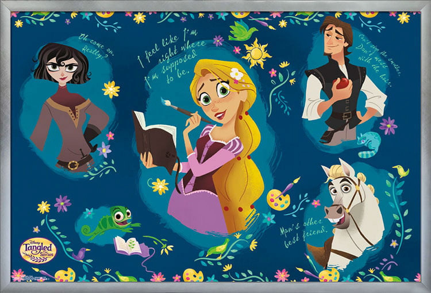 Disney Tangled - Group Wall Poster, 22.375" x 34", Framed - Walmart.com