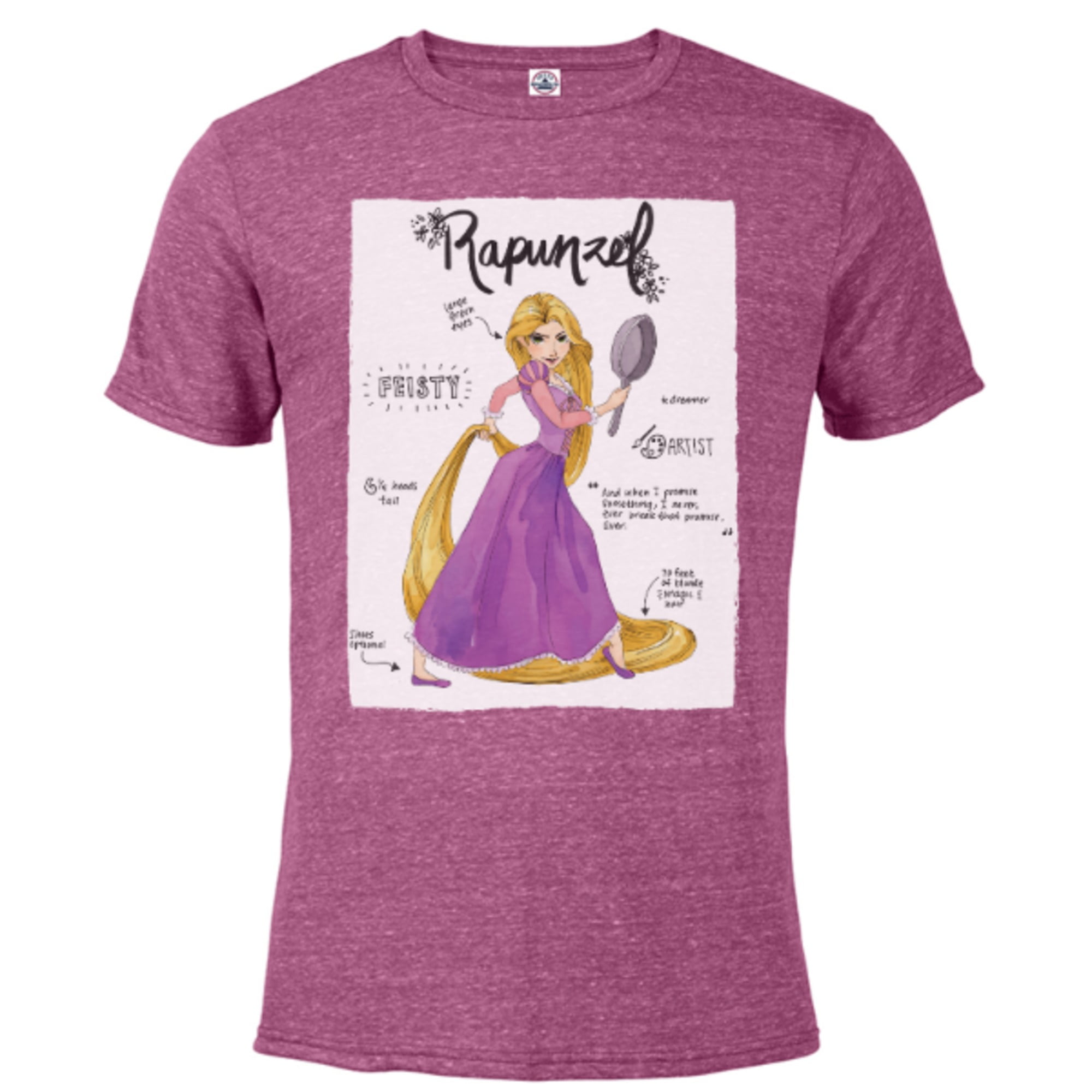 Disney Tangled Rapunzel Fashion Callouts T-Shirt- Short Sleeve Blended ...
